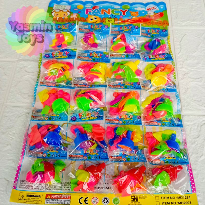 Jual Balon Waterboom Mini Balon Kecil Balon Mini Rentengan Isi 20 ...