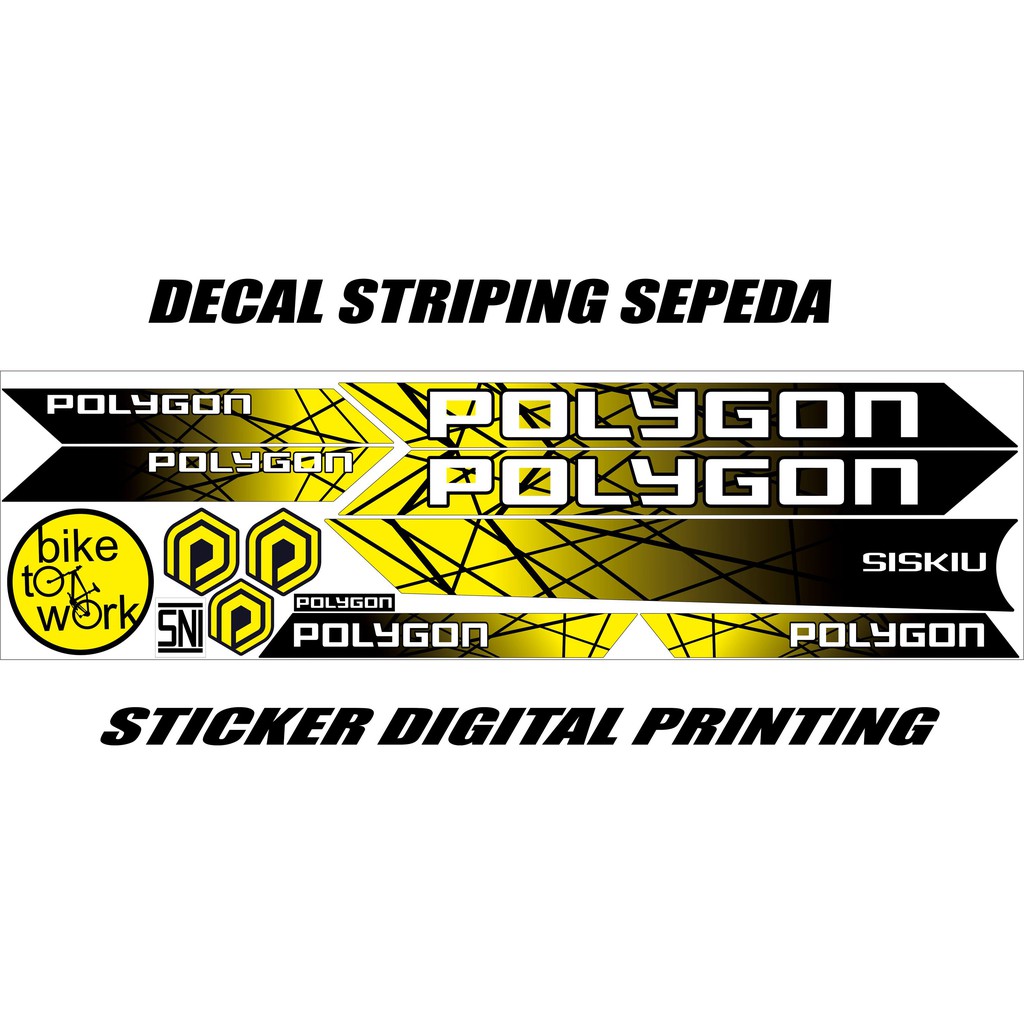 Jual STRIPING DECAL POLYGON SEPEDA STICKER BIKE | Shopee Indonesia