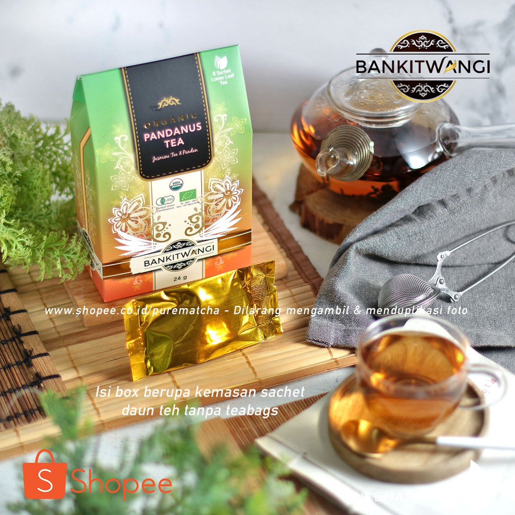 Jual Bankit Wangi - PANDANUS TEA Organic 3gr Kemasan Sampel Teh Pandan ...