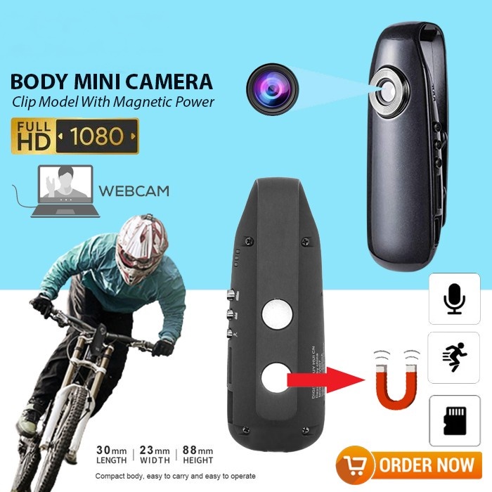 Jual Camera Clip Mini Body 007 With Magnet HD 1080P - Bisa Untuk Webcam ...