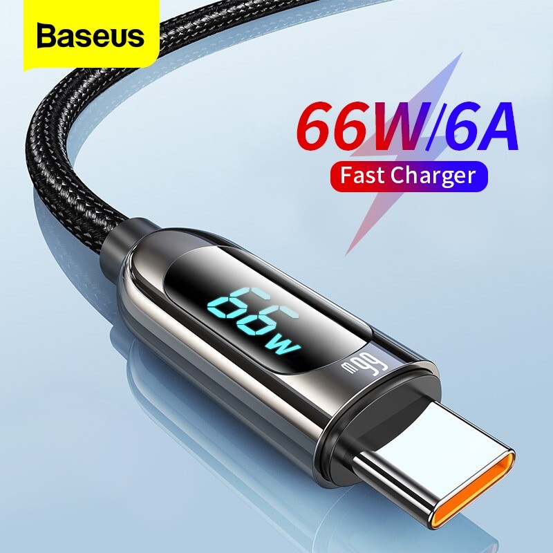 Jual Baseus Kabel Digital Display Type-C 6A 66W QC 4.0 Super Fast ...