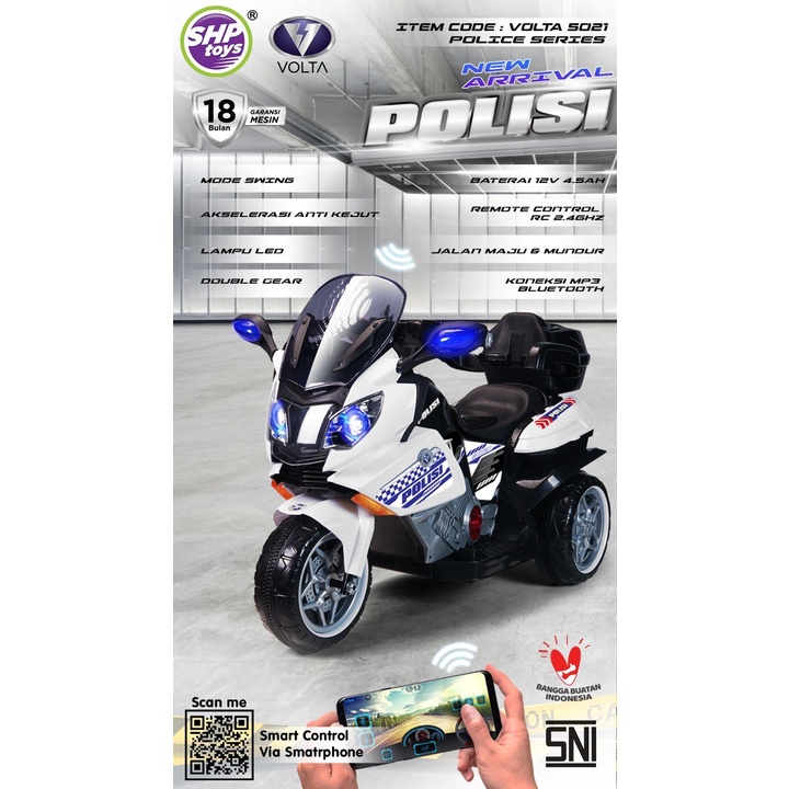Jual Mainan Aki Motor Polisi VOLTA 5021 SAMURAI POLICE | Shopee Indonesia