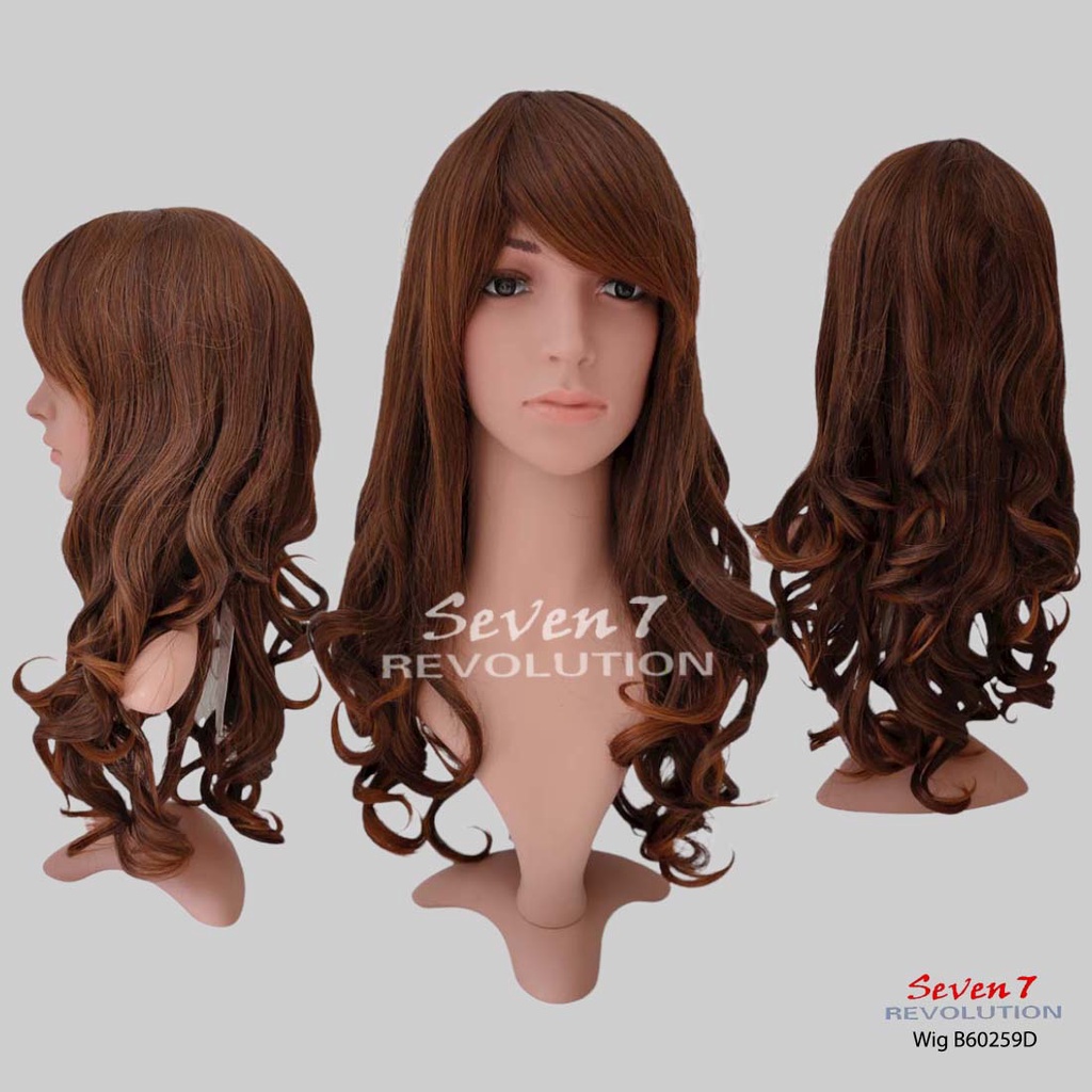 Jual Wig/ Rambut Palsu Panjang Curly ada poni samping Natural/ Long ...