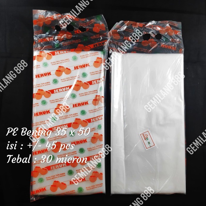 Jual Kantong Plastik PE JUMBO Bening uk 50x85, Plastik Bening, Plastik ...