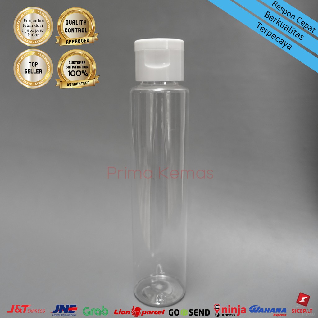 Jual Botol Fliptop 100 ml - botol kosmetik 100 ml - botol skincare Pet Tub H 100 ml Natural ...