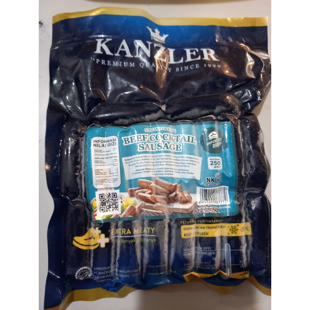 Jual Kanzler beef cocktail sausage / sosis sapi cocktail 250 gram ...