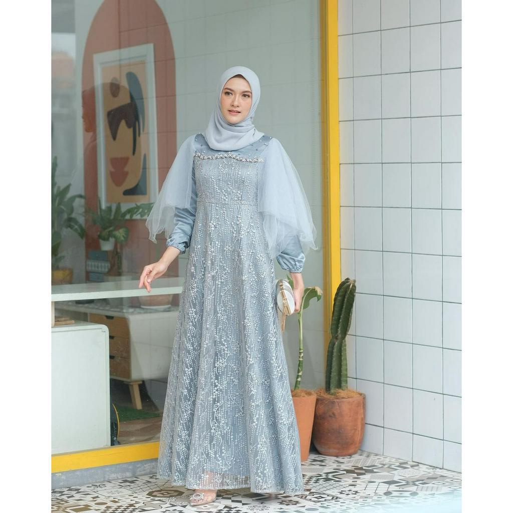 Jual AUDRINA BUSANA | NADINE LUNA DRESS MAXY BROKAT WANITA | GAMIS VEKKA JUMBO XXL VELVET ...