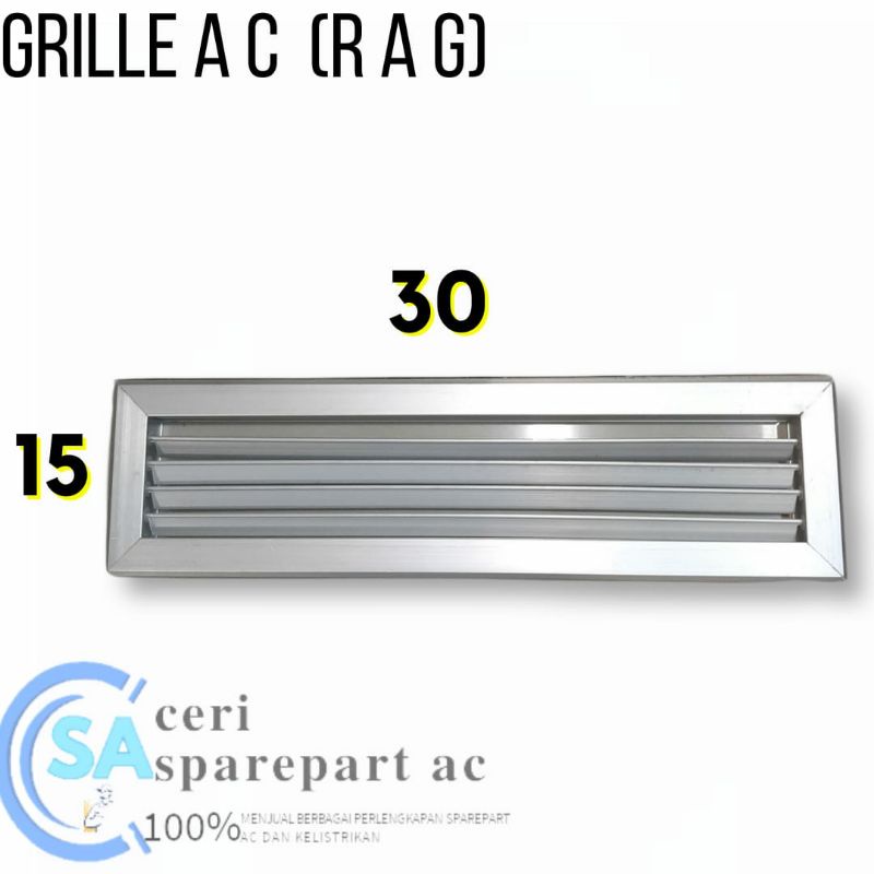 Jual RAG return air grille UKURAN 15 X 30 grill AC polos ukuran dalam ...