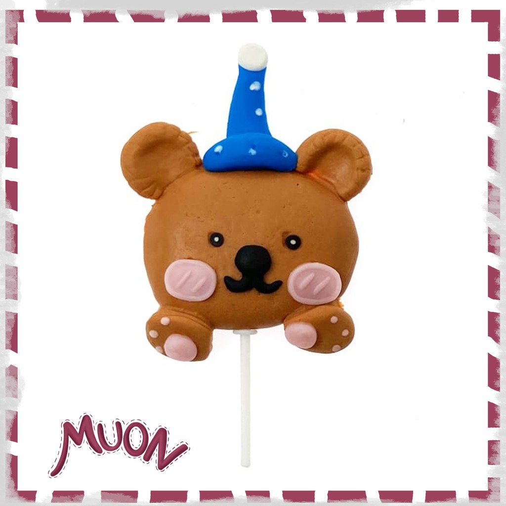 Jual Cake Topper Kepala Bear Beruang Coklat Korean Style Clay Lucu ...