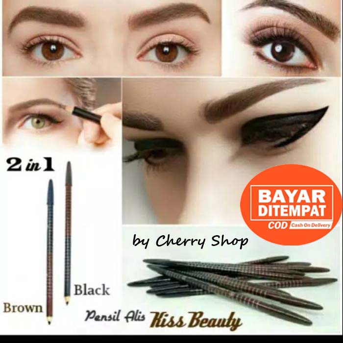 Jual [BPOM] Pensil Alis KISS KISS 2in1 - Drawing Eyebrow Pencil ...