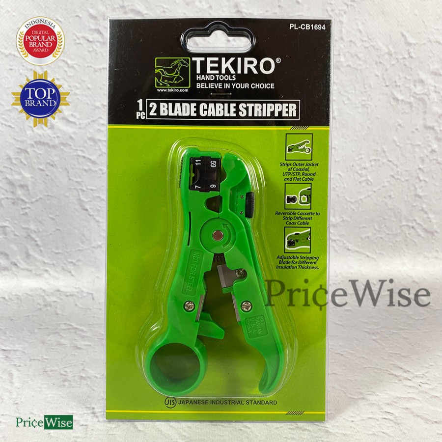 Jual Pisau Cutter Pemotong Kabel Tekiro / 2 Blade Cable Stripper ...