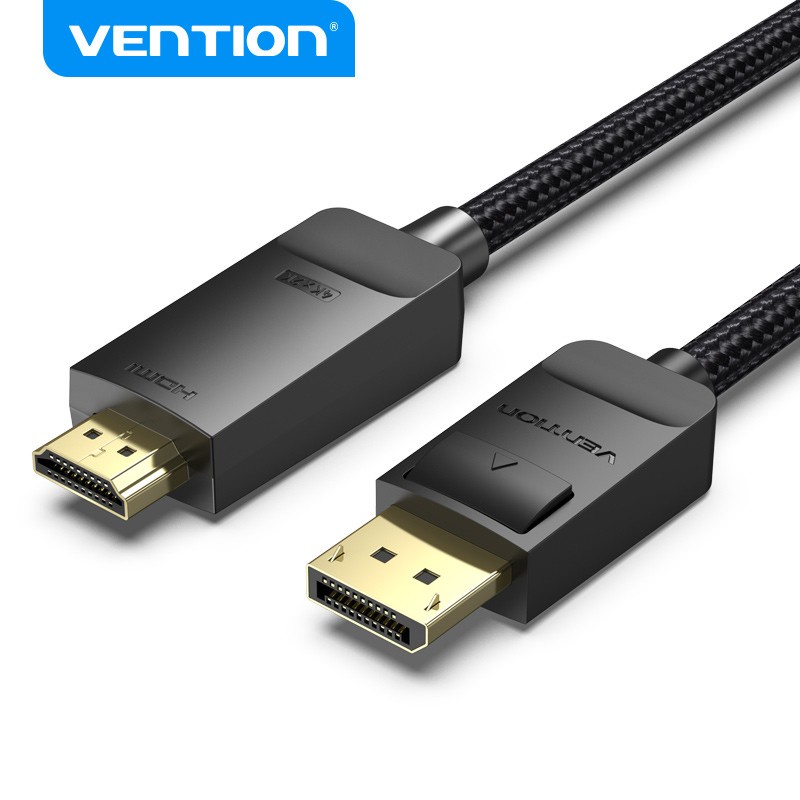Jual Vention Kabel DisplayPort to HDMI Converter DP Male to HDMI Male 4K@60Hz Braided Cable ...