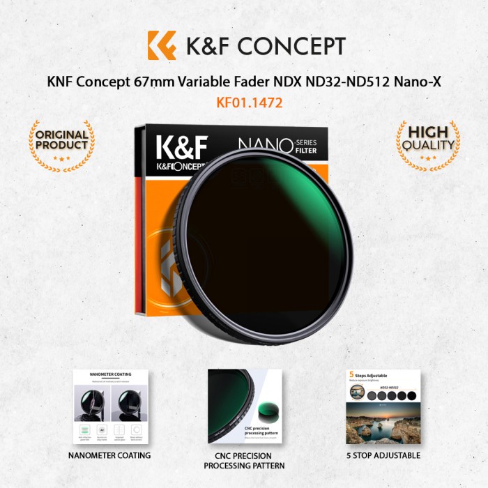 Jual KNF Concept 67mm Lens Filter Nano-X Variable Fader NDX ND32-512 | Shopee Indonesia