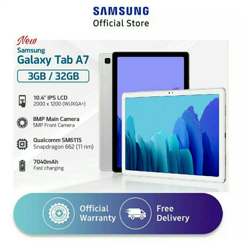 Jual Samsung Galaxy Tab A7 LTE Wifi RAM 3/64 GB 10 Inch 3/32 GB Garansi Resmi SEIN | Shopee ...