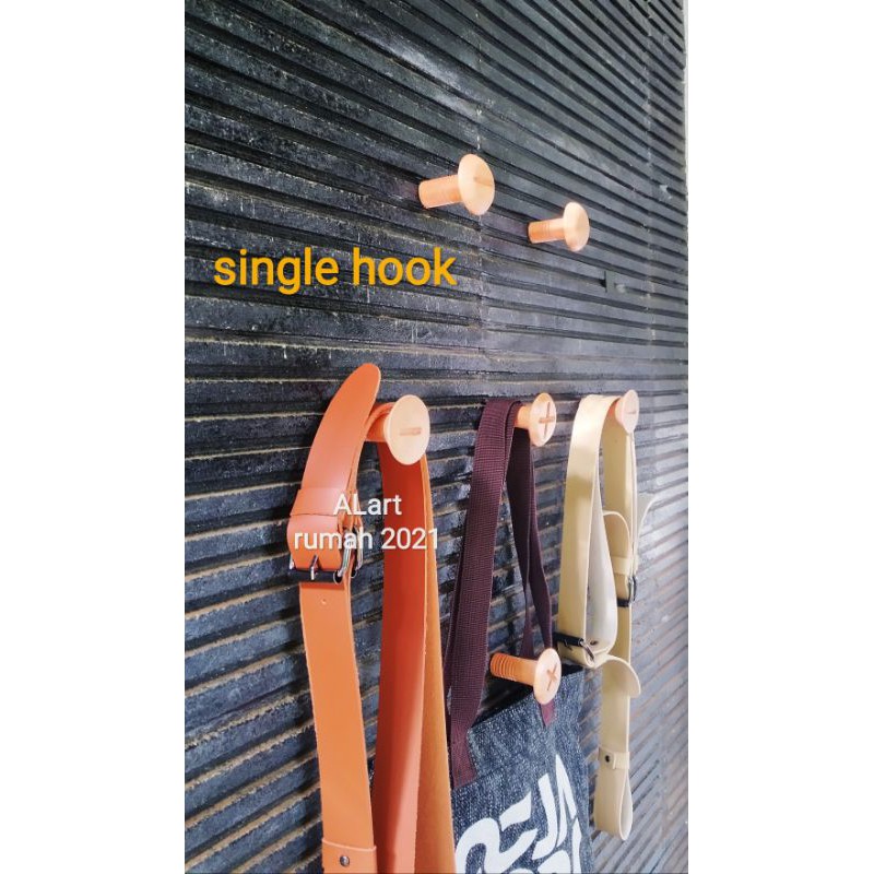 Jual (New) Kastok | Gantungan baju kayu | Single Hook | Shopee Indonesia