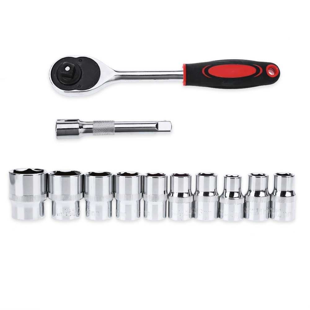 Jual Taffware Kunci Pas CR-V Drive Socket Wrench Set 1/4 Handle 12 PCS ...