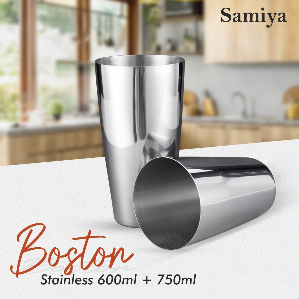 Jual Boston shaker cocktail stainless set 600ml, 750ml / set gelas ...