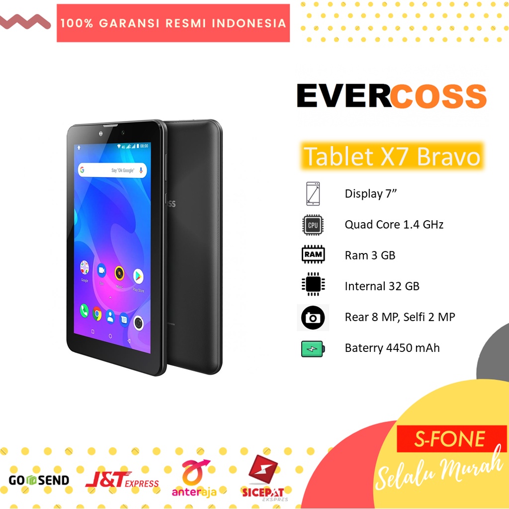 Jual Evercoss Tab X7 Bravo 3/32GB Garansi Resmi | Shopee Indonesia