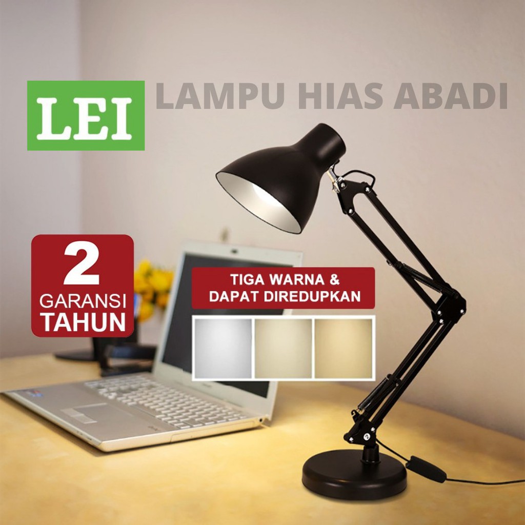 Jual Lampu Belajar Lampu Meja Kerja Lampu Baca Jepit LED 3 WARNA Study ...