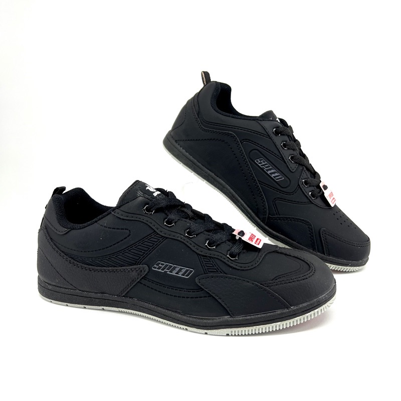 Jual Sepatu Sekolah Hitam Polos SPEED by LOGGO ALL FRONTIER LO KAIKA ...