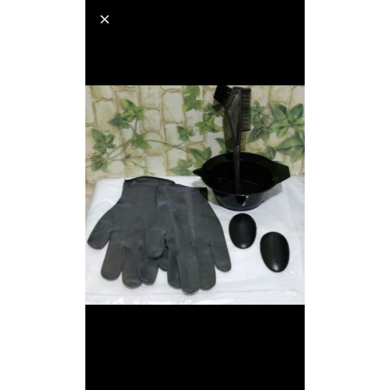 Jual alat cat rambut set mangkok sisir sarung tangan kuas pewarna ...