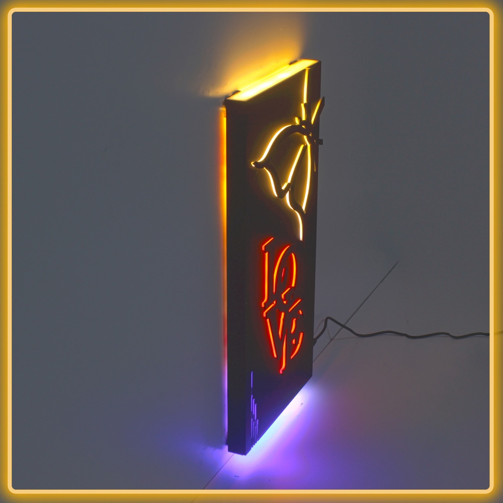 Jual Neon Box Slim Model Backlight Gradasi 2 Warna Huruf Timbul Tulisan ...