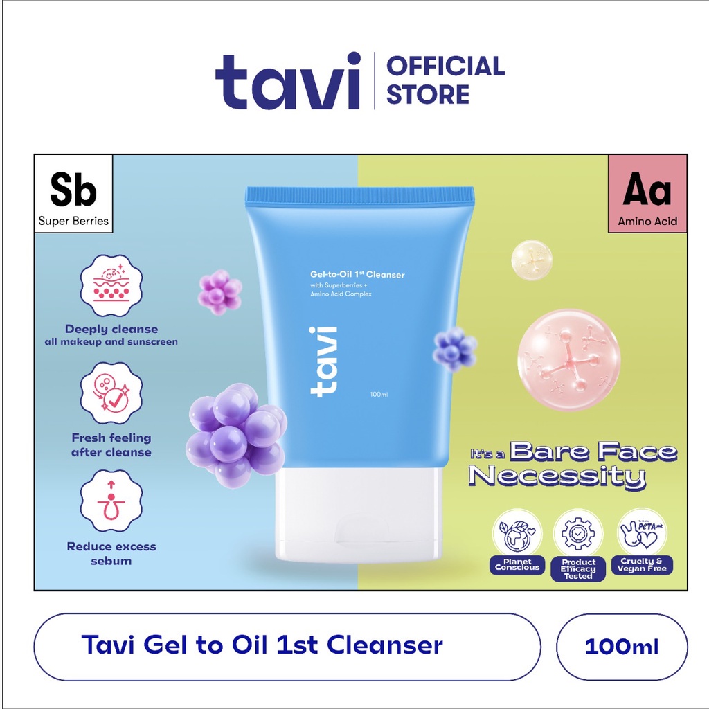 Jual TAVI Gel to Oil Cleanser 1st Cleanser 100 ml | Shopee Indonesia