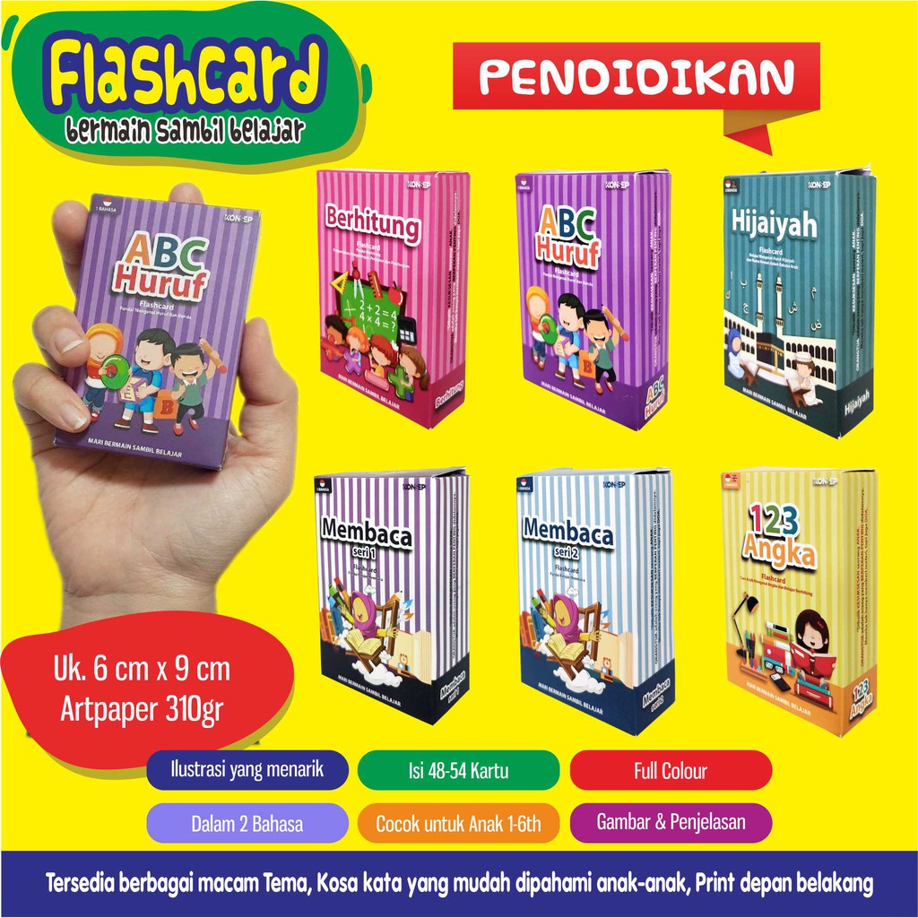 Jual Flash Card Edukasi Anak : Berhitung / Huruf ABC / Huruf Hijaiyah ...