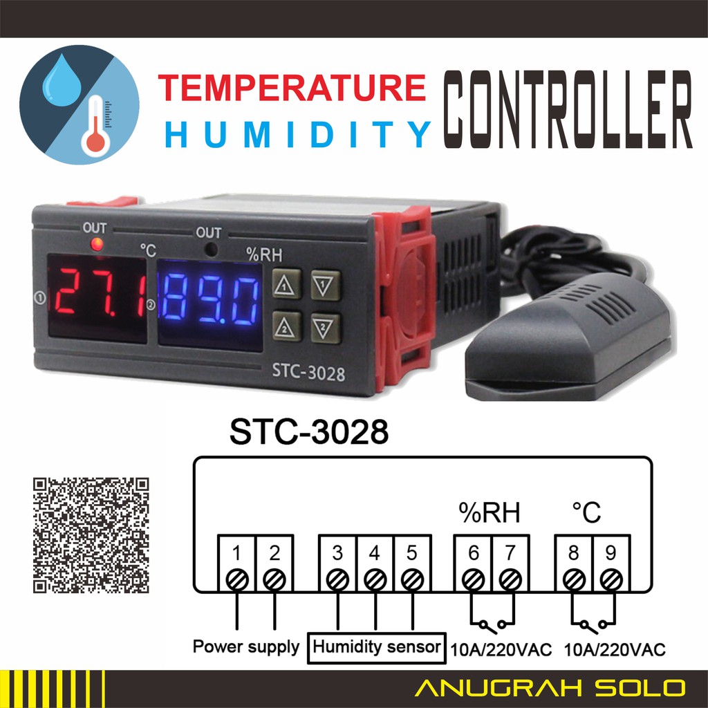 Jual STC-3028 Higrostat Thermostat Kontrol Suhu dan Kelembaban 110 ...
