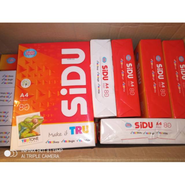 Jual Kertas sidu A4 1 rim 500 sheets 80 gram / gsm polos putih 210 x 297 mm sinar dunia | Shopee ...