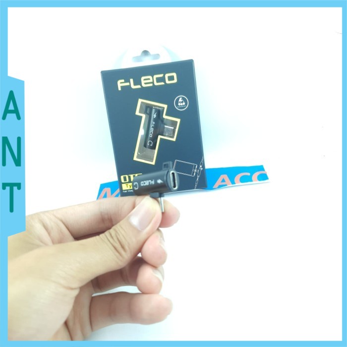 Jual OTG Splitter OTG Fleco Type C Headset Plus Lighting To Type C ASLI ...