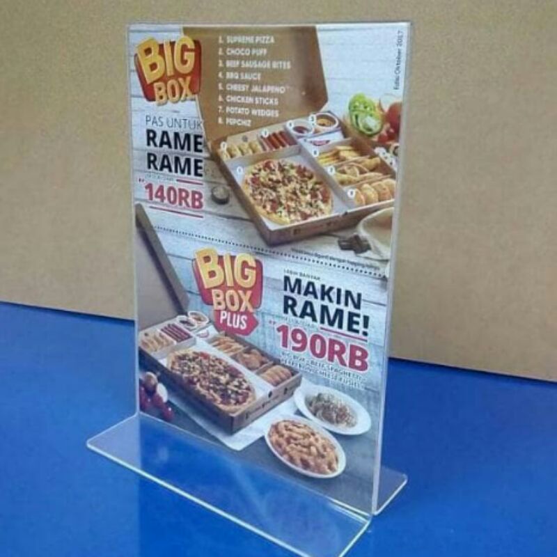 Jual akrilik tempat brosur atau menu restoran A4 21x30cm | Shopee Indonesia