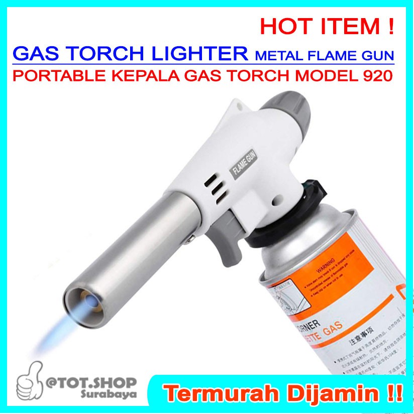 Jual Portable Kepala Gas Torch 915 Korek BBQ Blow Torch Flame Flow Gun / Multi Purpose Torch ...