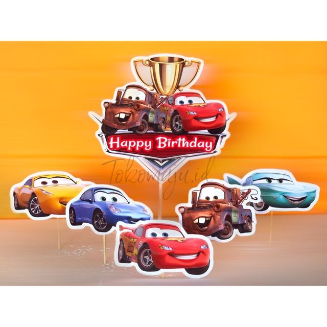 Jual Topper Kue Happy Birthday Cars / Topper Kue Ulang Tahun Cars ...