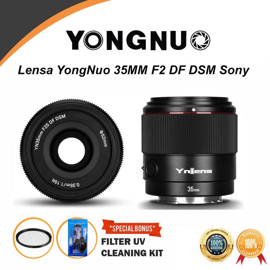 Jual Lensa Yongnuo YN 35mm f2 DF DSM Lens Sony E Mount Full Frame ...