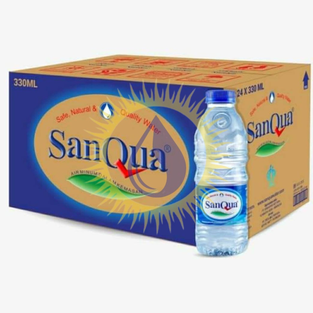 Jual SanQua Air Mineral 330 ml Dus (24 Botol) | Shopee Indonesia