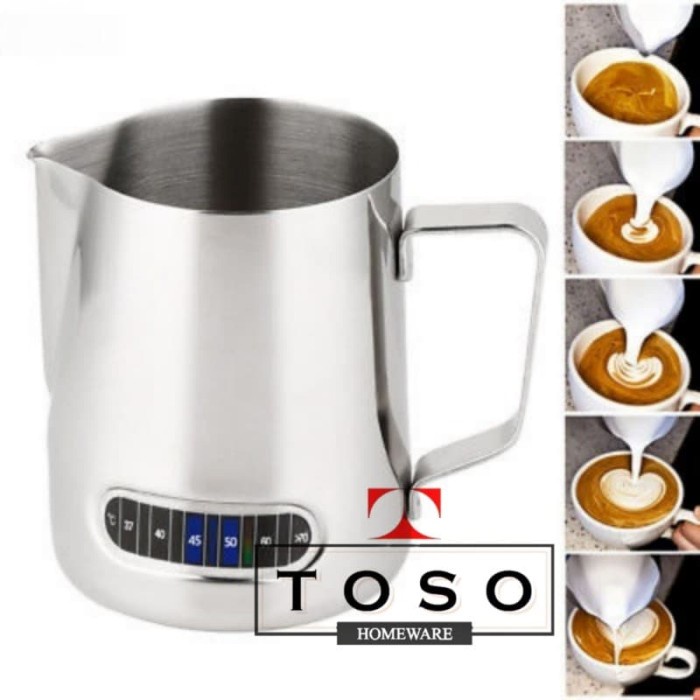 Jual Milk Jug Temperatur 600ml Gelas Ukur Kopi Espresso Latte ...