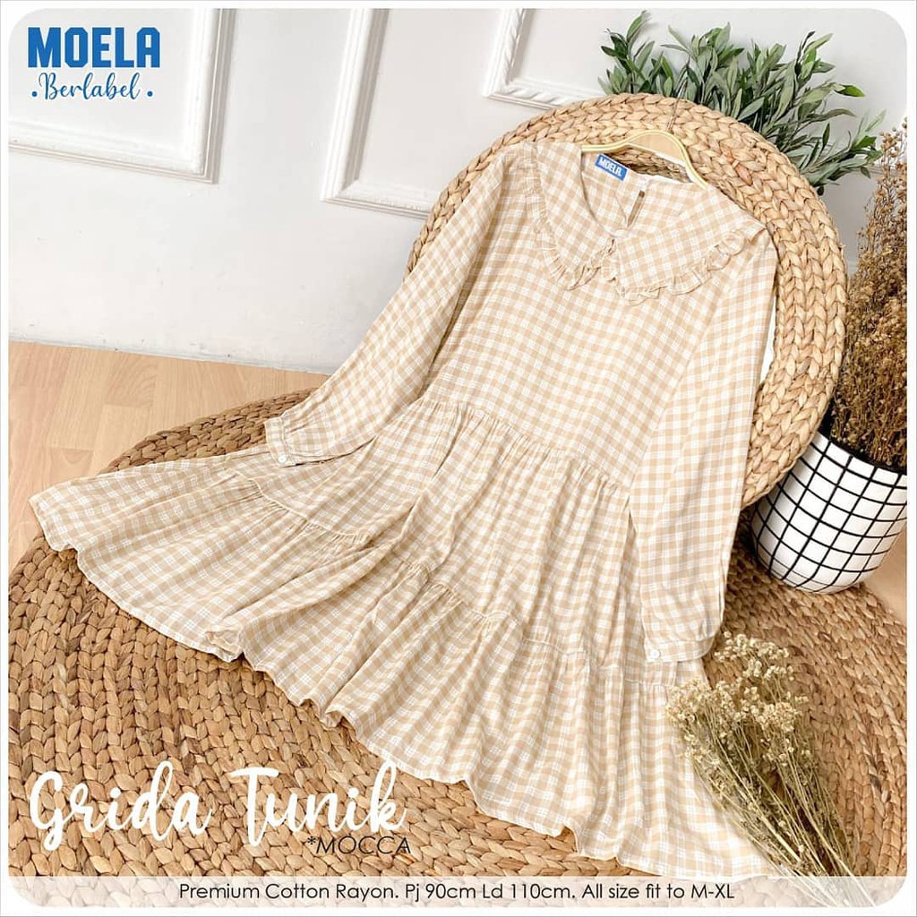 Jual tunik grida - tunik kekinian - arum tunik - tunik korean style - tunik kotak kotak wanita ...