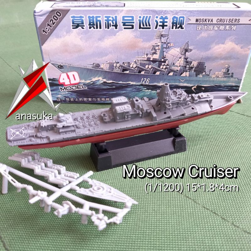 Jual Miniatur Kapal Moscow Cruiser Rusia Model Kit Battleship Perang ...
