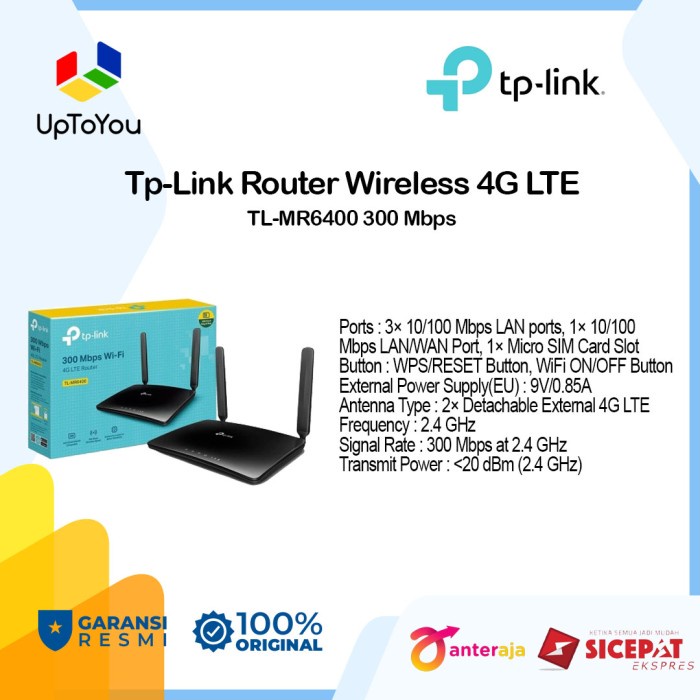 Jual TP-Link TL-MR6400 300 Mbps Wireless N 4G LTE Router | Shopee Indonesia