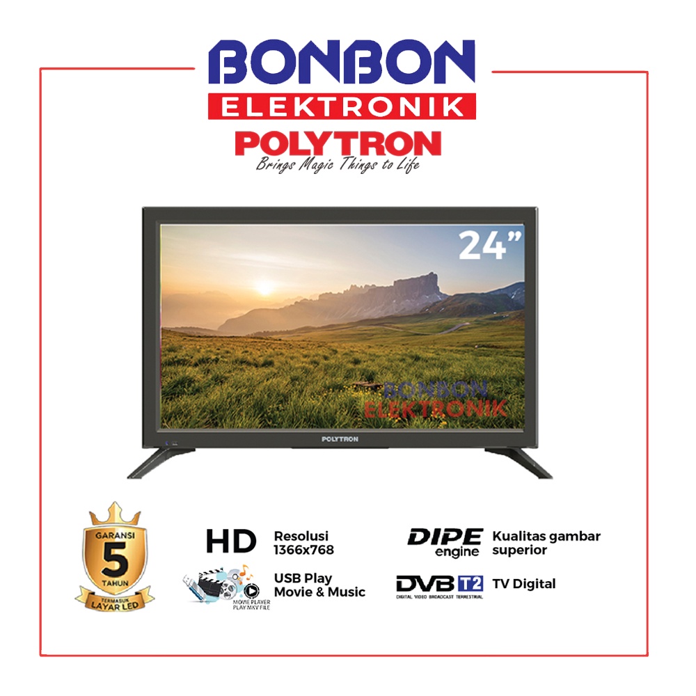 Jual Polytron LED Digital TV 24 Inch PLD 24V1853 | Shopee Indonesia
