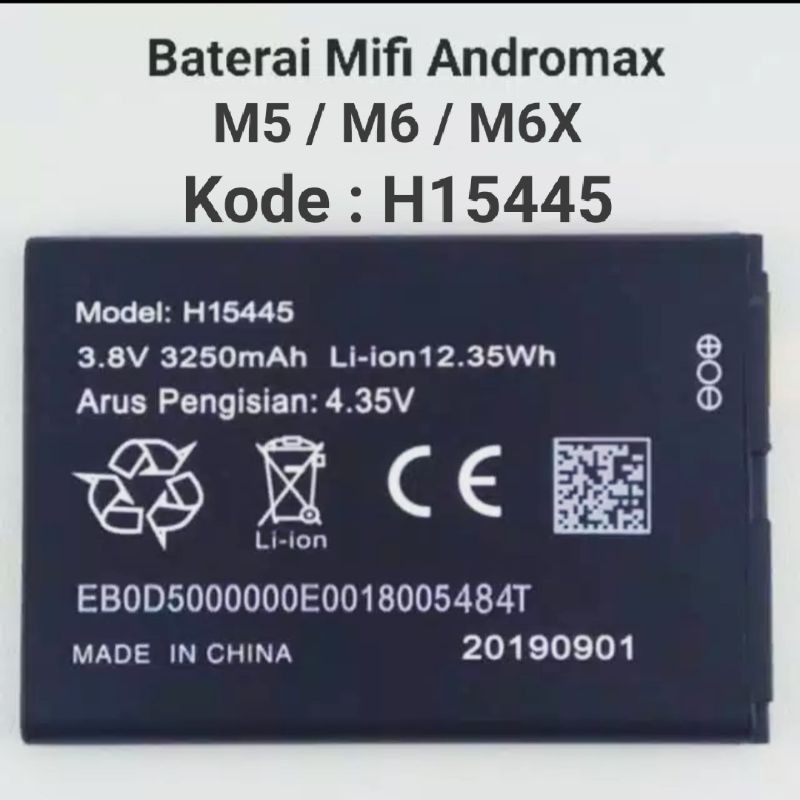 Jual Baterai Modem Mifi Smartfren Andromax M5 M6 M6X DC016 4G LTE H15445 Batre Battery Original ...