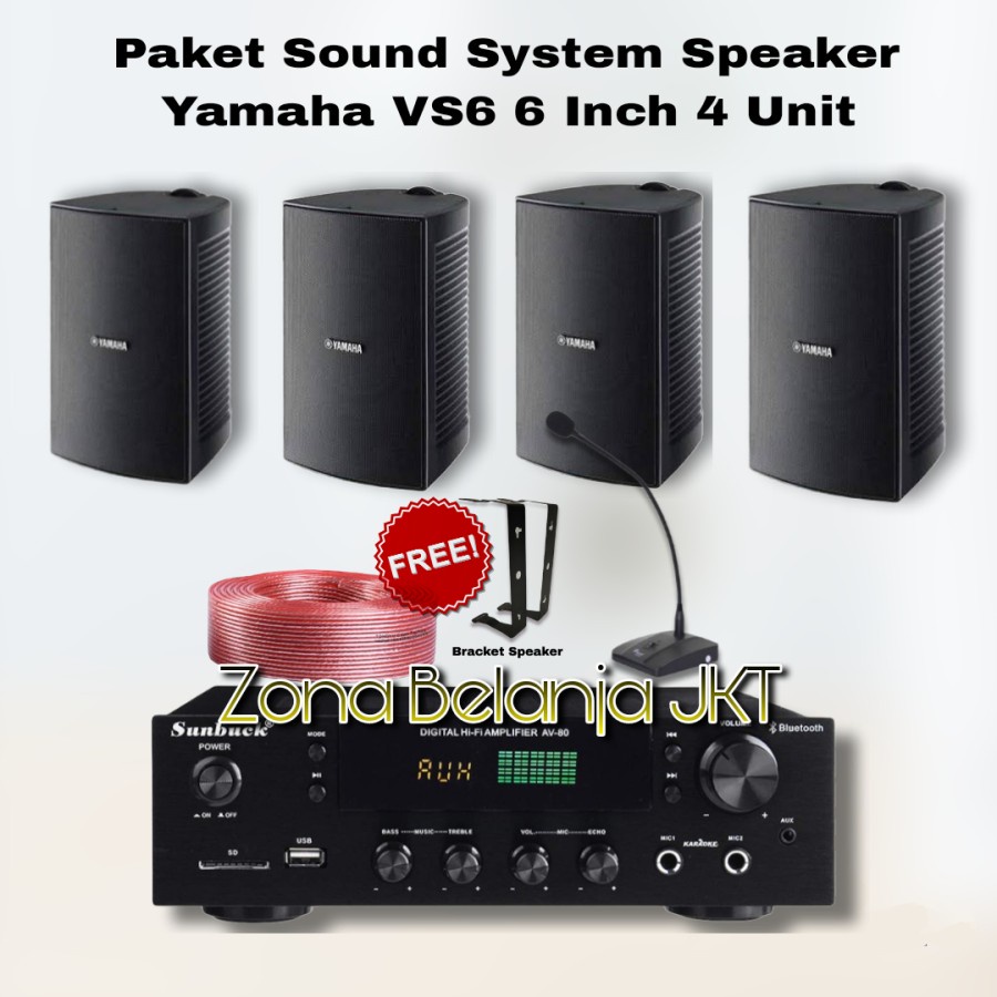 Jual PAKET SOUND SPEAKER YAMAHA VS6 6 INCH SPEAKER CAFE KLINIK PANGGILAN 4 SPEAKER AMPLIFIER USB ...