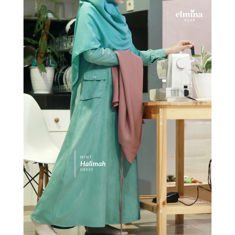 Jual Halimah Dress By Elmina Hijab Gamis Corduroy Dress Syari Simple ...
