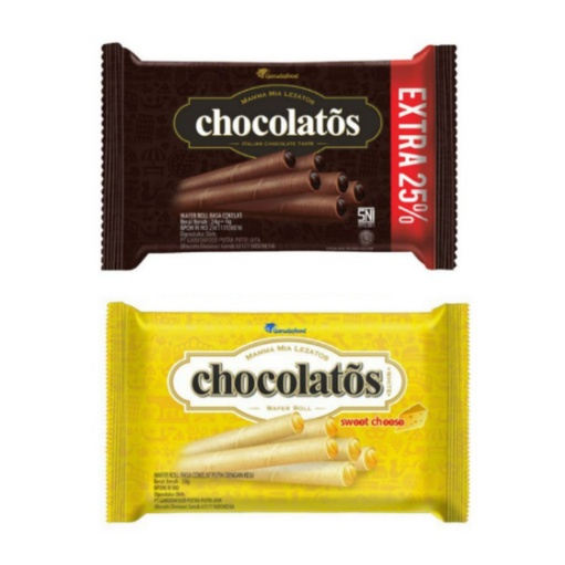 Jual CHOCOLATOS WAFER ROLL COKELAT PUTIH MINI PACK KEJU STICK COKLAT ...