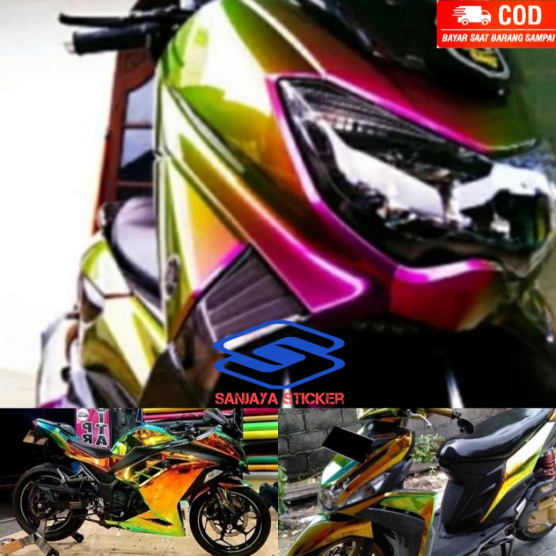 Jual STIKER SKOTLET MOTOR STICKER BUNGLON CHROME PREMIUM | Shopee Indonesia