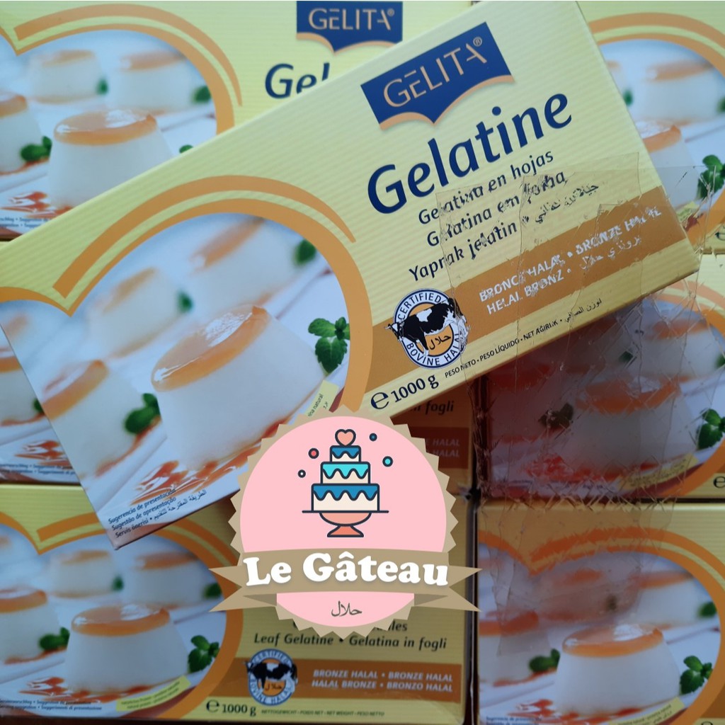 Jual 25 Lembar GELITA gelatine sheet / gelatin sapi halal | Shopee ...