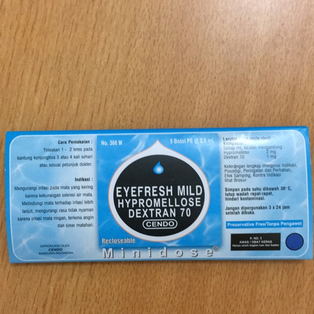 Jual Eyefresh Mild Minidose Eye Drop - Hypromellose Dextran 70 | Shopee ...