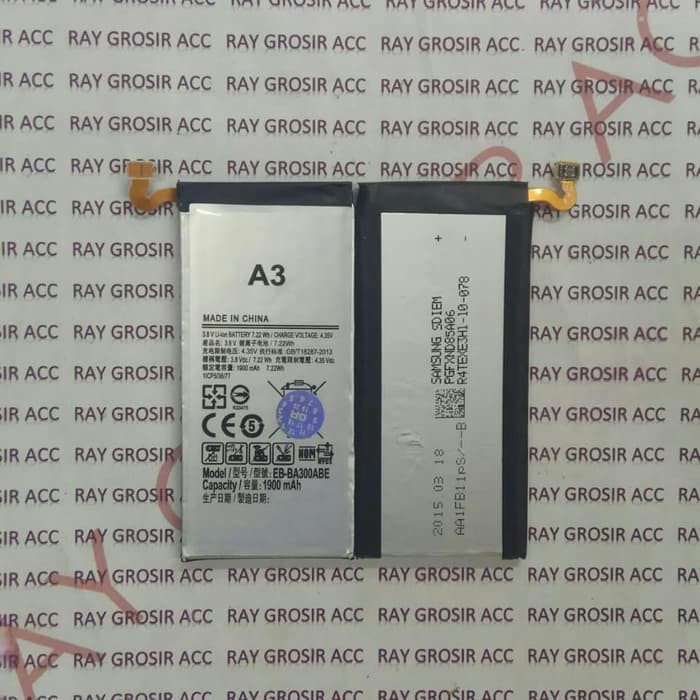 Jual Baterai Original SAMSUNG A3 2015 / A300 ( EB-BA300ABE ) | Shopee ...