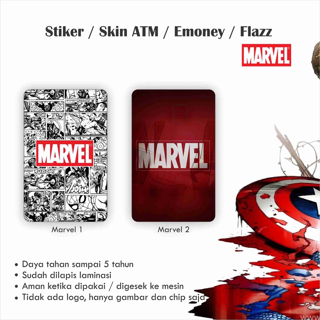 Jual Stiker ATM / Flazz / Emoney / Garskin / Skin Kartu Marvel | Shopee ...